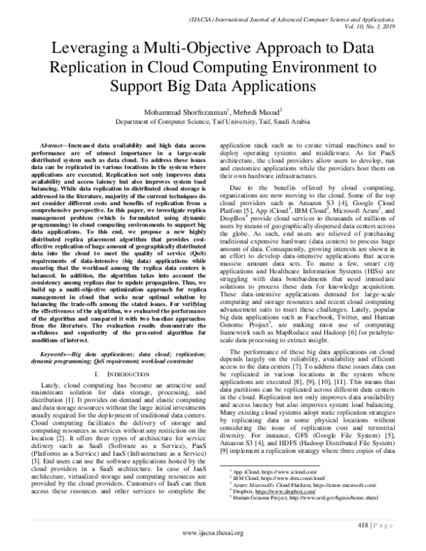 (PDF) Leveraging A Multi-Objective Approach to Data Replication in Cloud Computing Environment ...