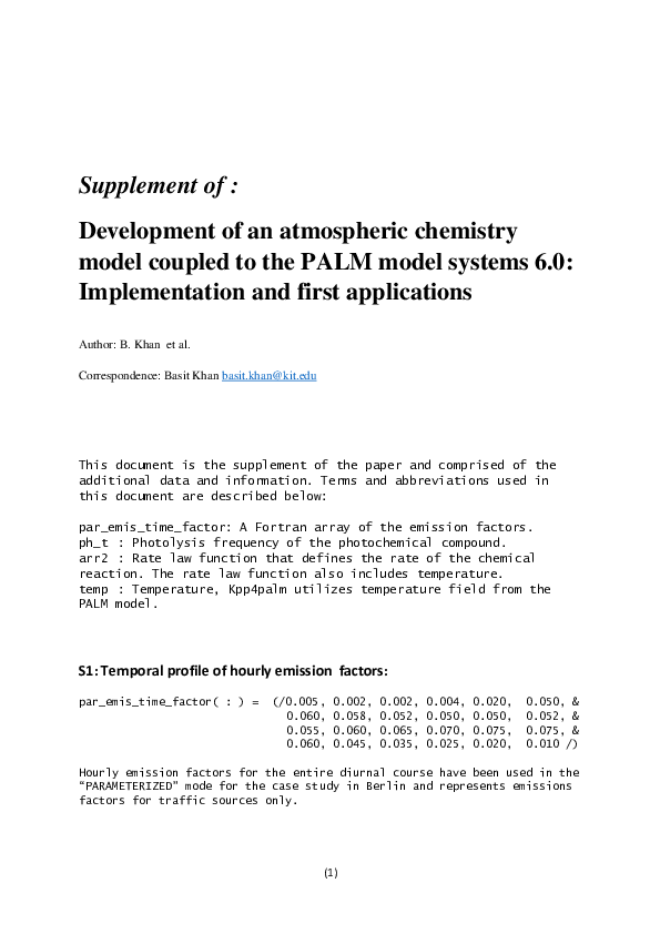 (PDF) Supplementary material to "Development of an atmospheric ...