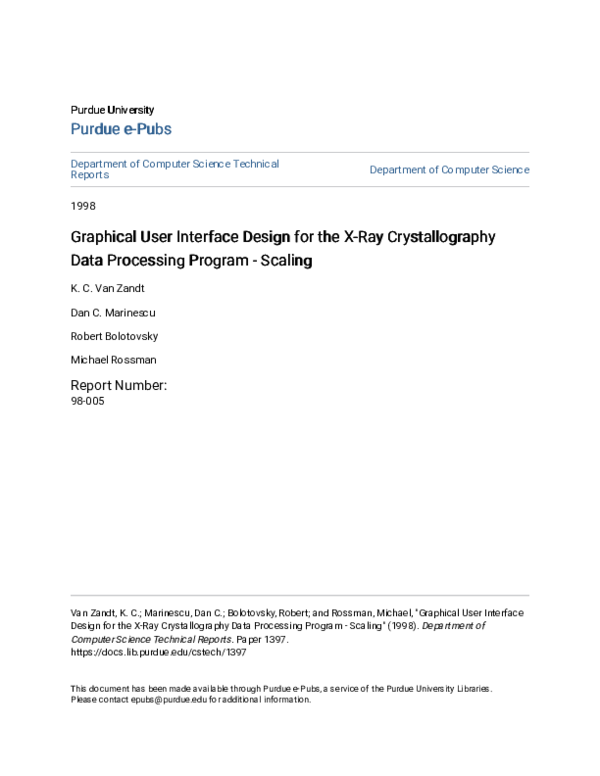 (PDF) Graphical User Interface Design for the X-Ray Crystallography ...