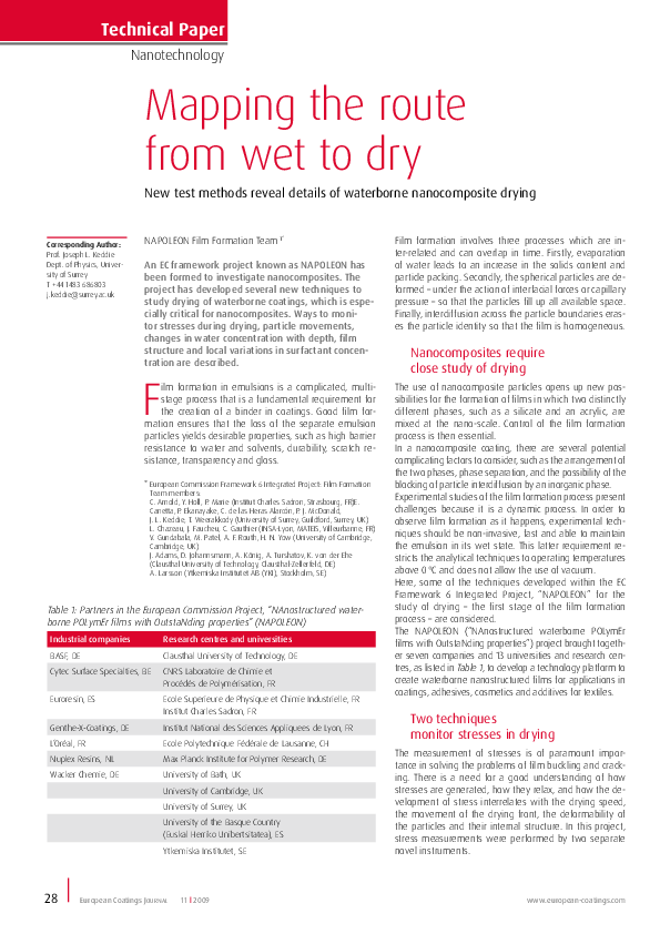 (PDF) Mapping the route from wet to dry : New test methods reveal ...