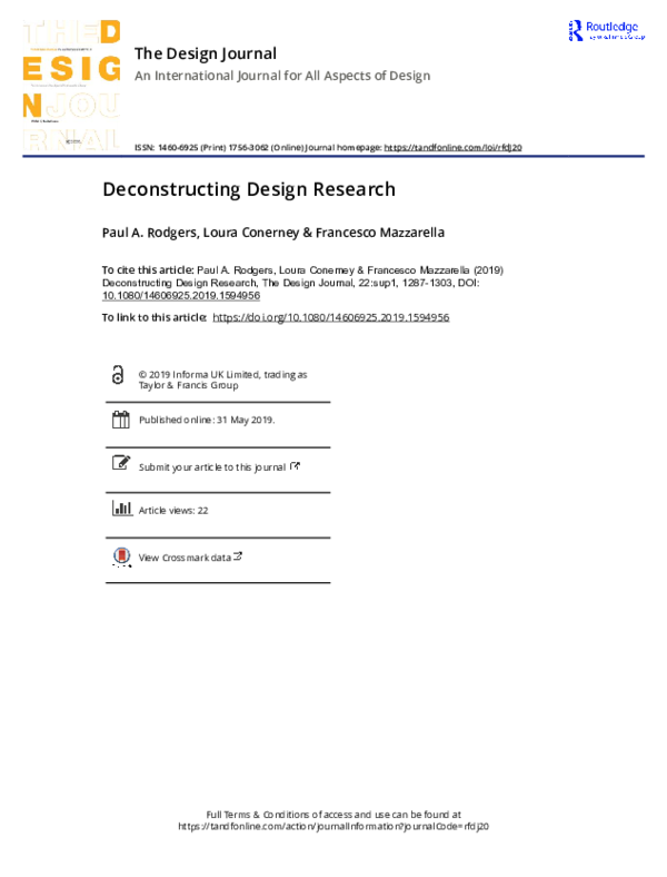 (PDF) Deconstructing Design Research