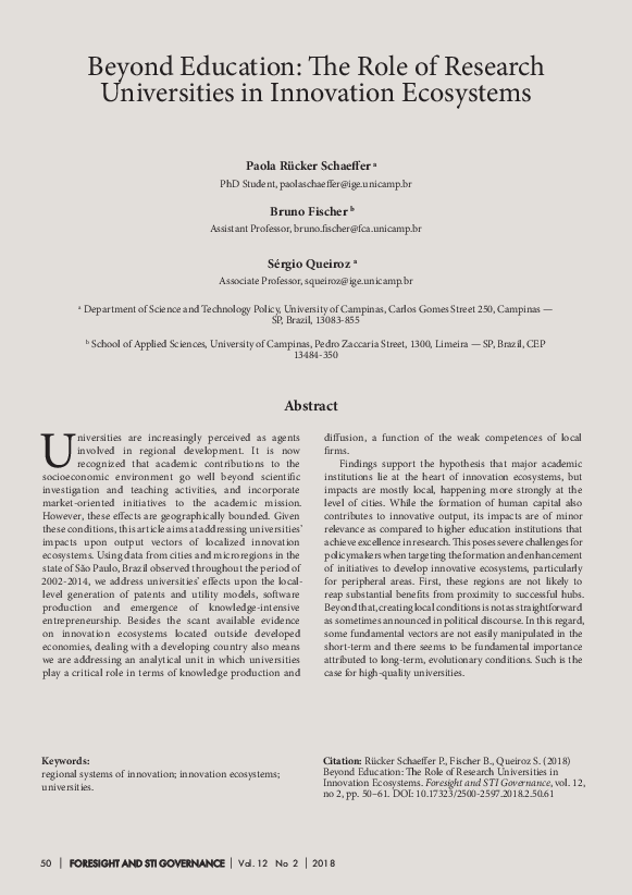 (PDF) Beyond Education: The Role of Research Universities in Innovation ...