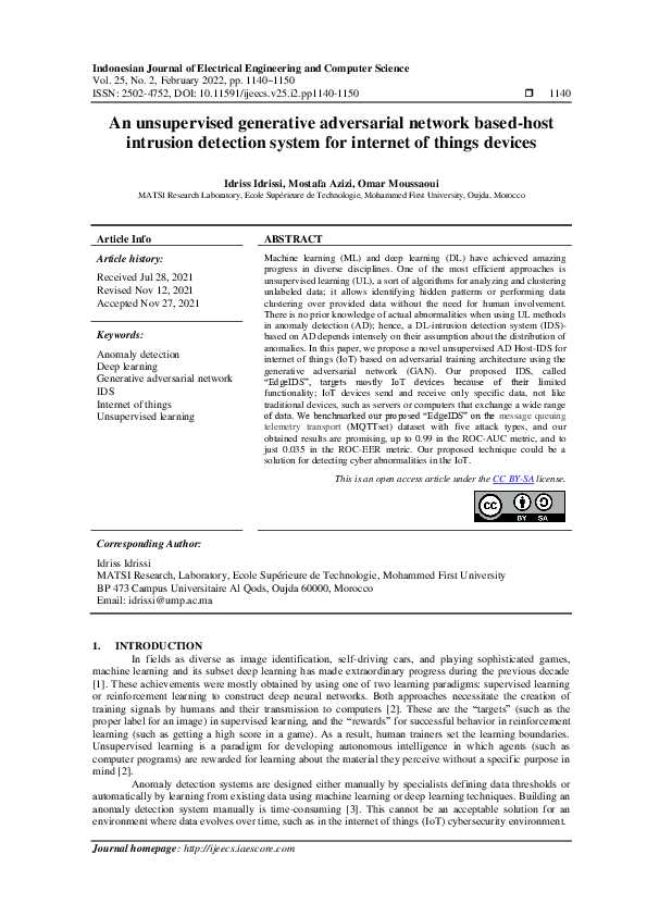 Pdf Edgeids Unsupervised Iot Intrusion Detection 6230
