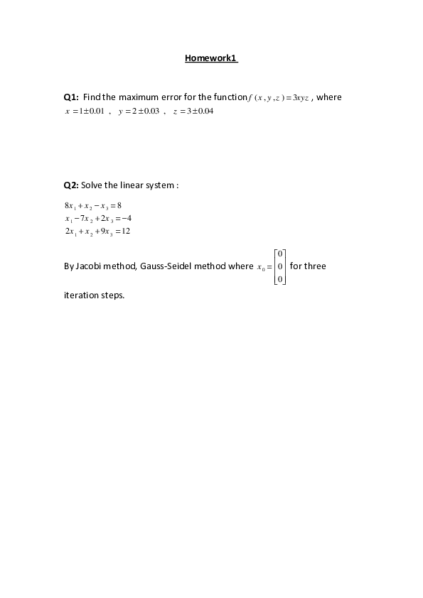 (PDF) Homework1 Numerical Analysis