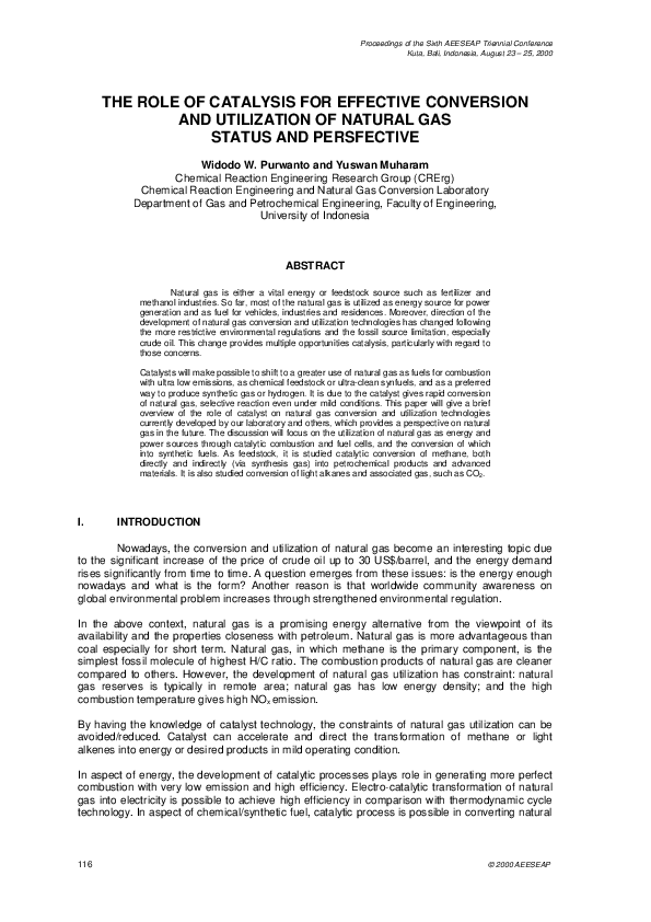 (PDF) The Role of Catalysis for Effective Conversion and Utilization of ...