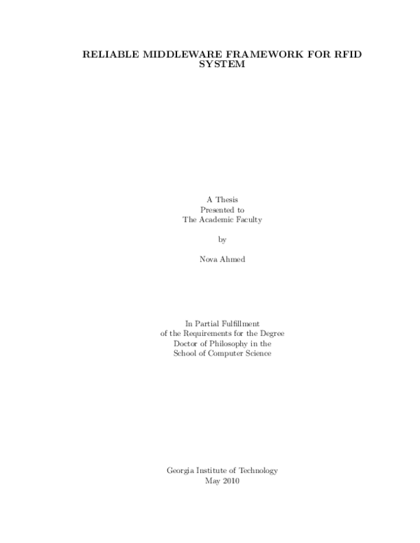 (PDF) Reliable middleware framework for RFID system