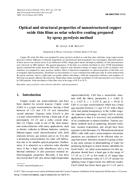 (PDF) Optical and structural properties of nanostructured CeO2:Tb3+ film