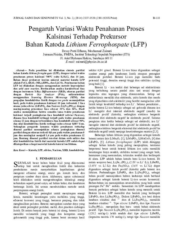 (PDF) Pengaruh Variasi Waktu Penahanan Proses Kalsinasi Terhadap ...