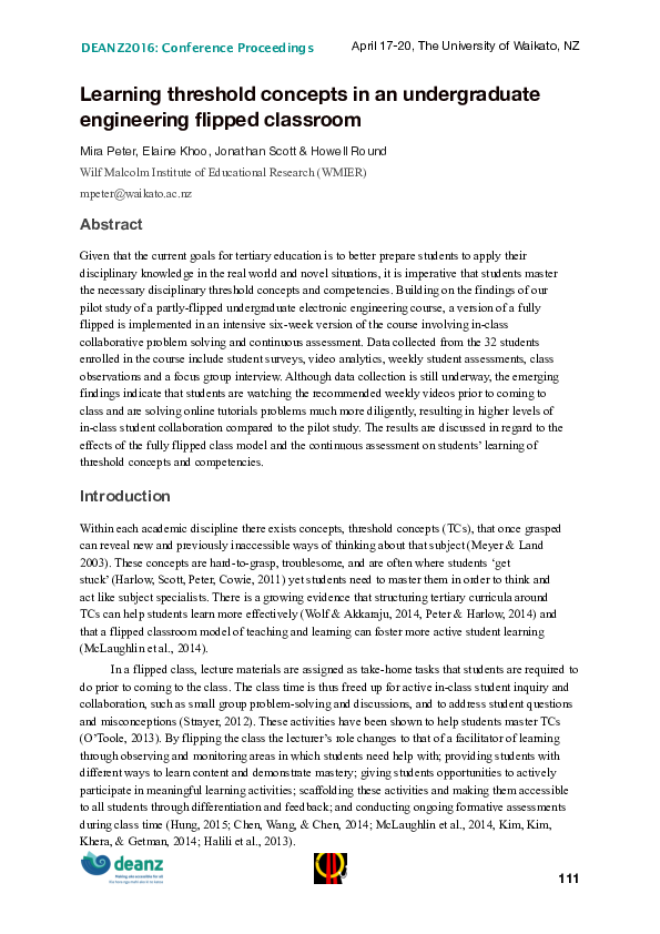 (PDF) Learning threshold concepts in an undergraduate engineering ...