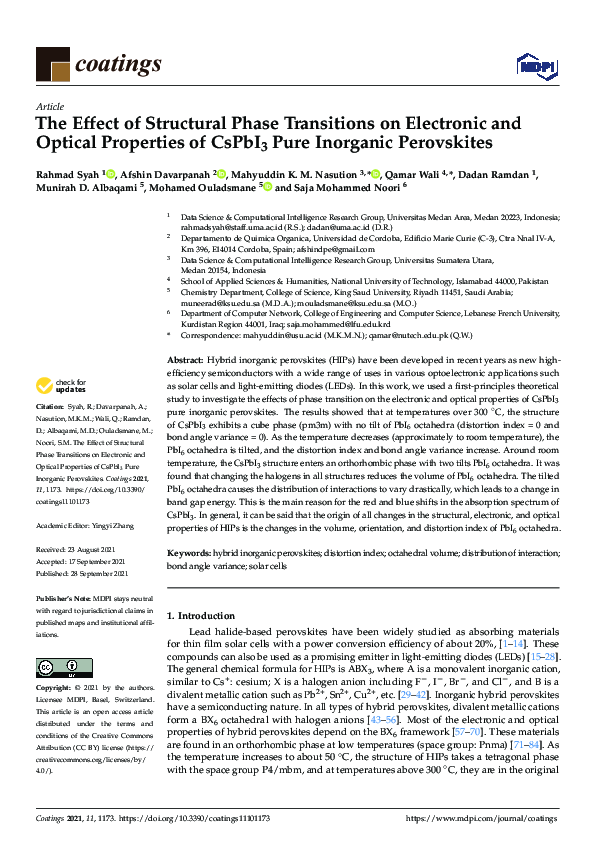 (PDF) The Effect of Structural Phase Transitions on Electronic and ...