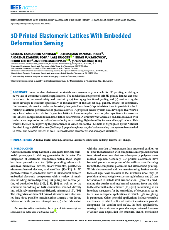 (PDF) 3D Printed Elastomeric Lattices With Embedded Deformation Sensing