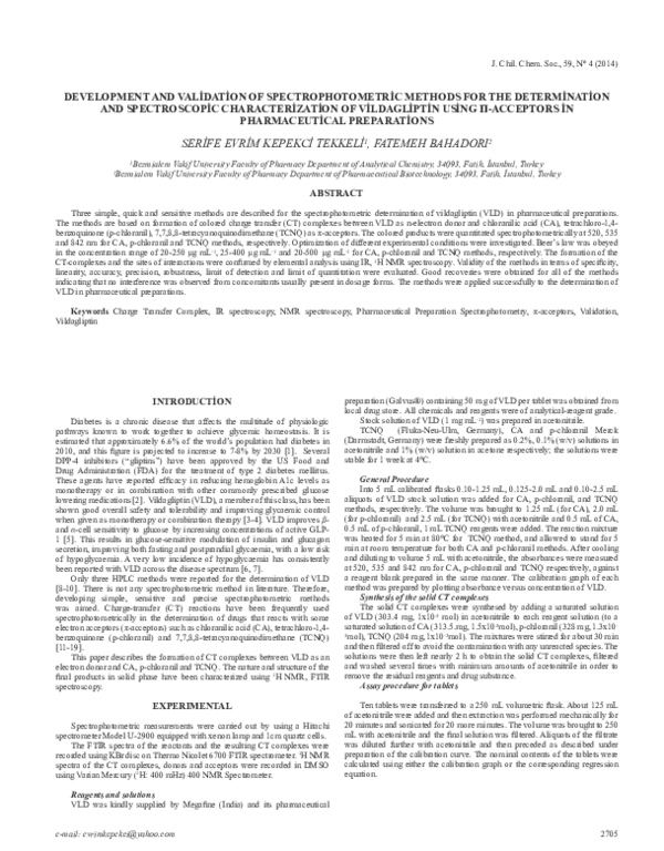 (PDF) Development and Validation of Spectrophotometric Methods for the Determination and ...