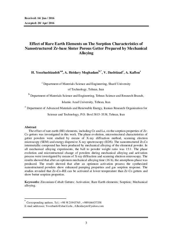 (PDF) Effect of Rare Earth Elements on the Sorption Characteristics of ...