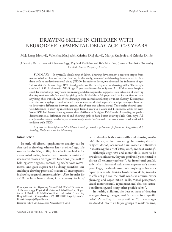 (PDF) Drawing Skills in Children with Neurodevelopmental Delay Aged 2-5 ...