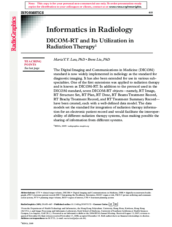 (PDF) DICOM-RT and Its Utilization in Radiation Therapy1