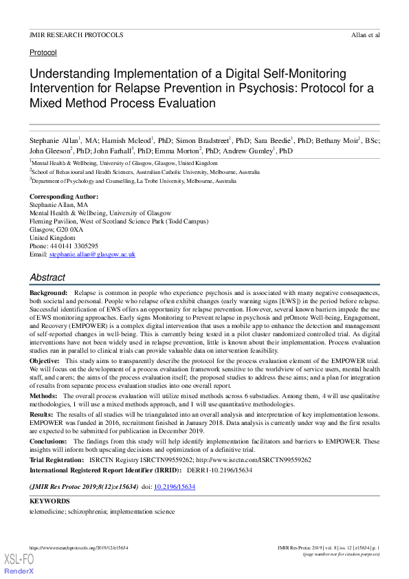(PDF) Understanding implementation of a digital self-monitoring intervention for relapse ...