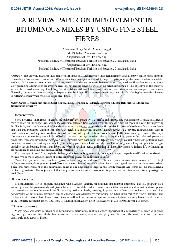 (PDF) A Review Paper on Improvement in Bituminous Mixes by Using Fine ...