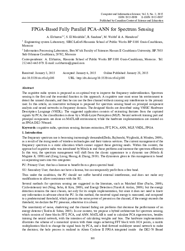 (PDF) FPGA-Based Fully Parallel PCA-ANN for Spectrum Sensing