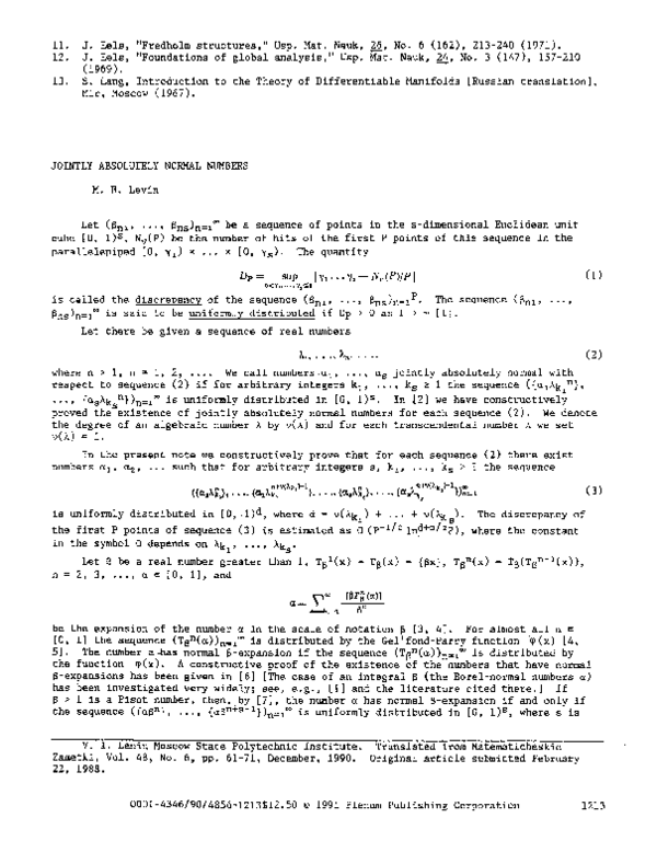 (PDF) Jointly absolutely normal numbers