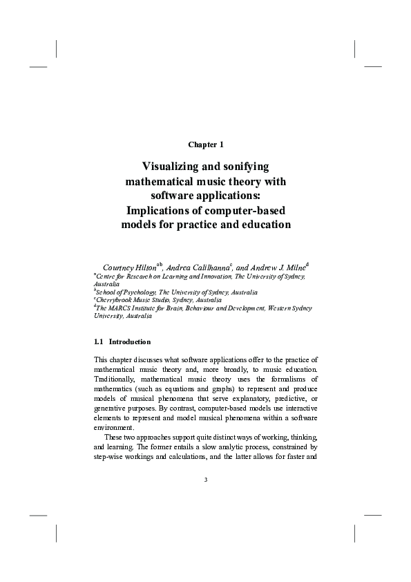 (PDF) Visualizing and sonifying mathematical music theory with software ...
