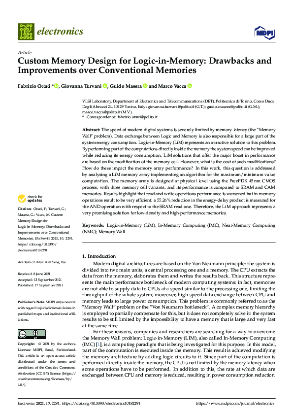 (PDF) Custom Memory Design for Logic-in-Memory: Drawbacks and ...
