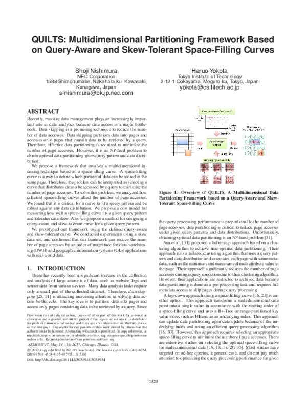 Pdf Quilts Multidimensional Data Partitioning Framework Based On Query Aware And Skew 9396
