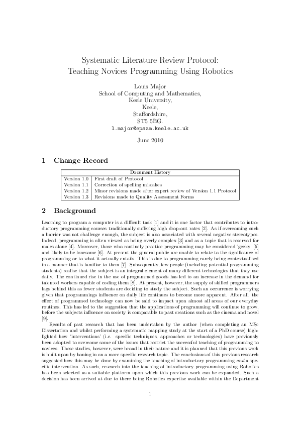 (PDF) Systematic Literature Review Protocol : Teaching Novices ...