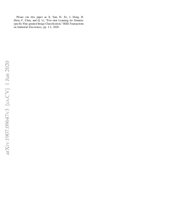 Pdf Few Shot Learning For Domain Specific Fine Grained Image Classification