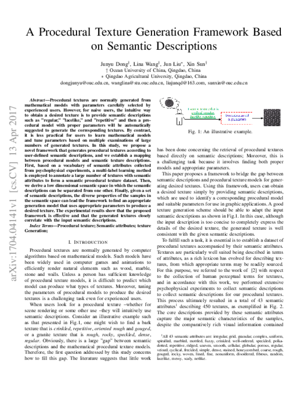 (PDF) A procedural texture generation framework based on semantic ...