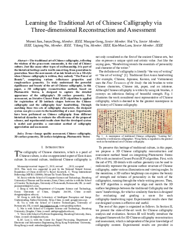 (PDF) Learning the Traditional Art of Chinese Calligraphy via Three ...
