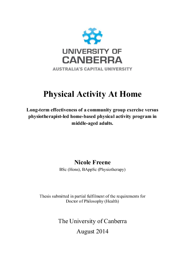 (PDF) Physical activity at home: long-term effectiveness of a community ...