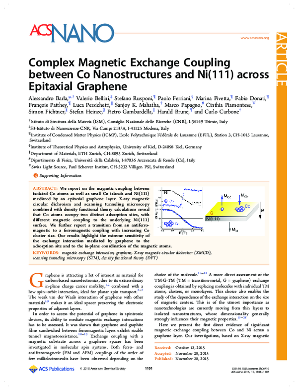 (PDF) Complex Magnetic Exchange Coupling between Co Nanostructures and ...