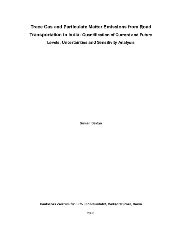 (PDF) Trace gas and particulate matter emissions from road transportation in India ...
