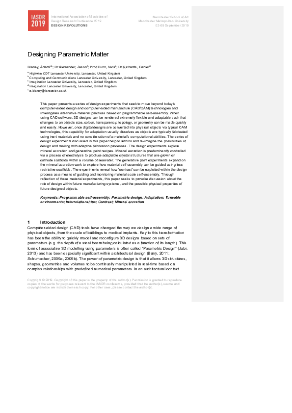 (PDF) Designing Parametric Matter