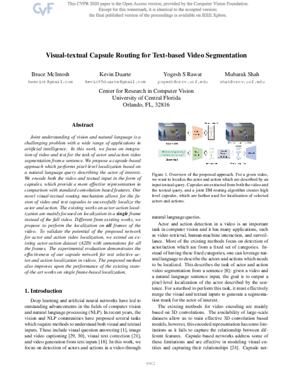 (PDF) Visual-Textual Capsule Routing for Text-Based Video Segmentation