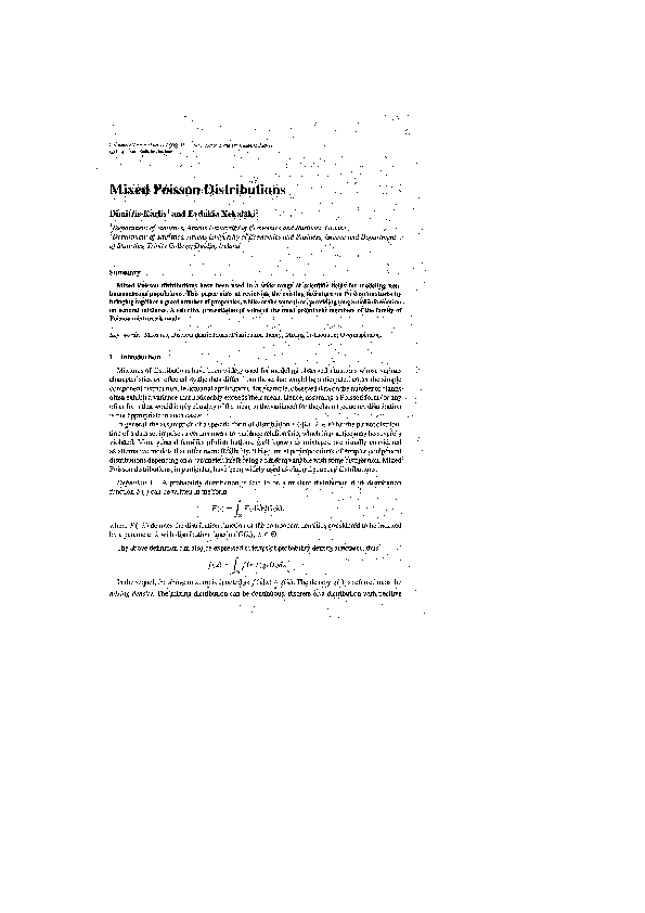 (PDF) Mixed poisson distributions