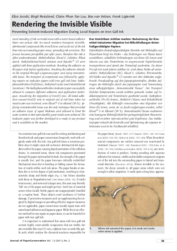 (PDF) Rendering the Invisible Visible. Preventing Solvent-induced ...