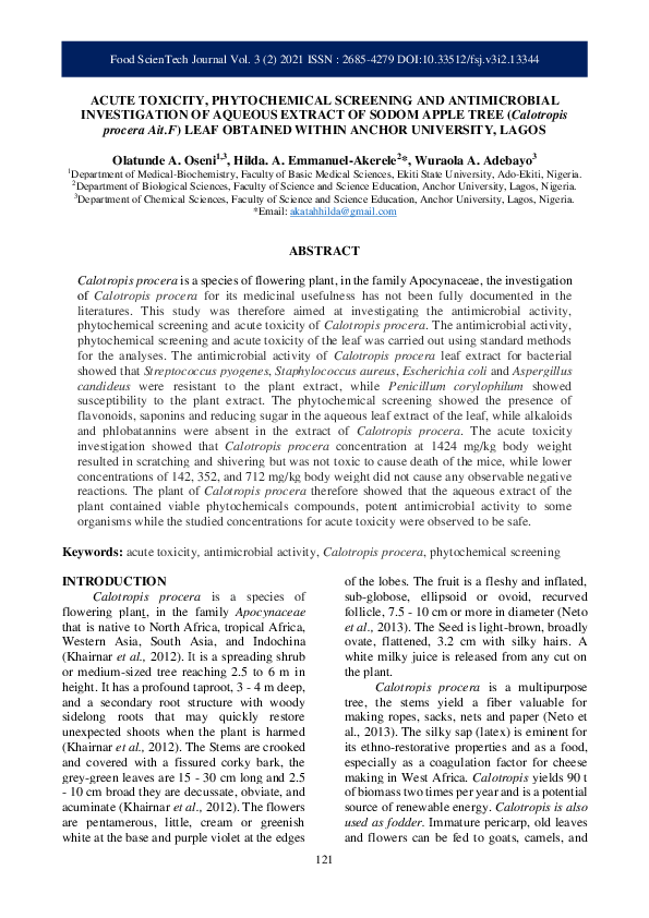 (PDF) ACUTE TOXICITY, PHYTOCHEMICAL SCREENING, AND ANTIMICROBIAL ...