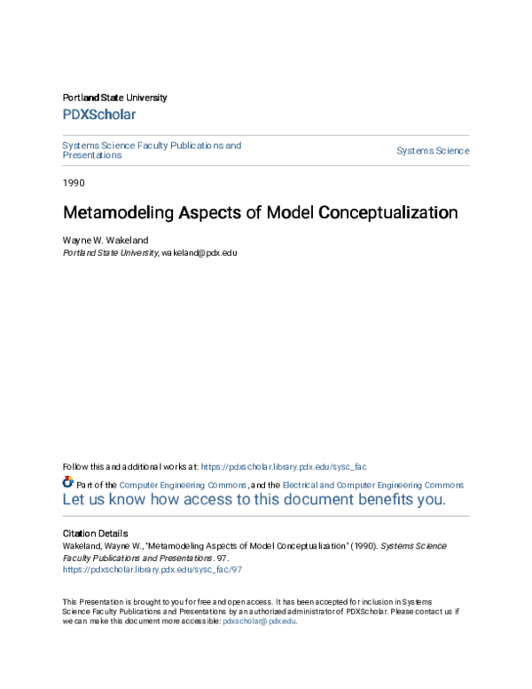 (PDF) Metamodeling Aspects of Model Conceptualization