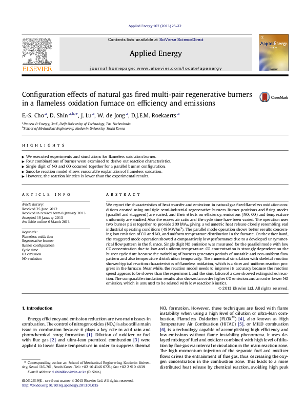 (PDF) Configuration effects of natural gas fired multi-pair ...