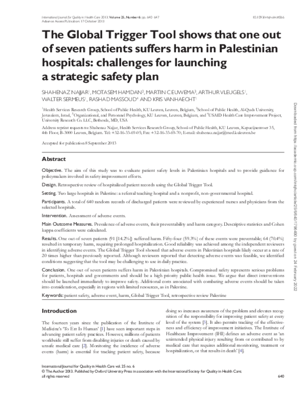 Pdf The Global Trigger Tool