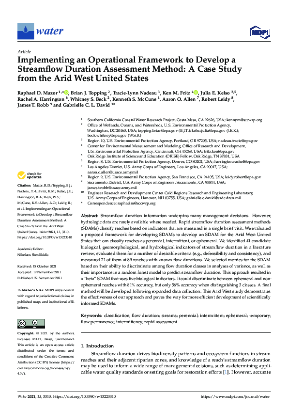 (PDF) Implementing an Operational Framework to Develop a Streamflow Duration Assessment Method ...