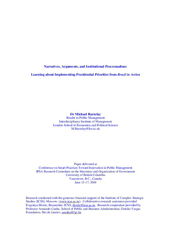 (PDF) Narratives, Arguments, and Institutional Processualism: Learning ...
