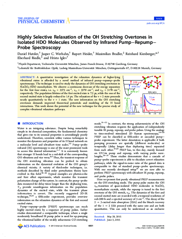 (PDF) Highly Selective Relaxation of the OH Stretching Overtones in ...