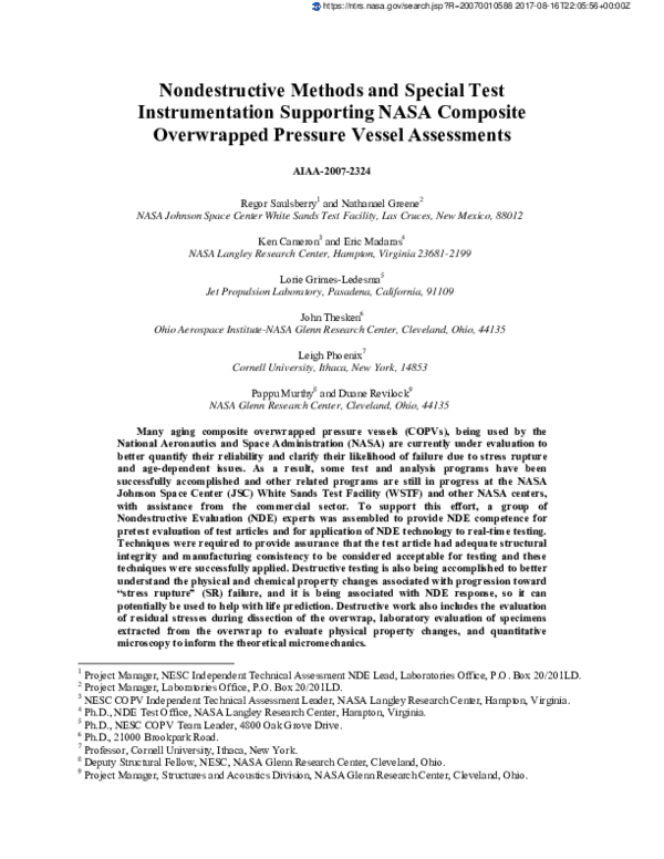 (PDF) Nondestructive Methods and Special Test Instrumentation ...