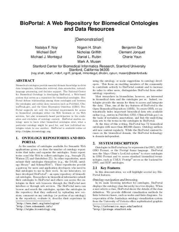 (PDF) BioPortal: A Web Repository for Biomedical Ontologies and Data ...