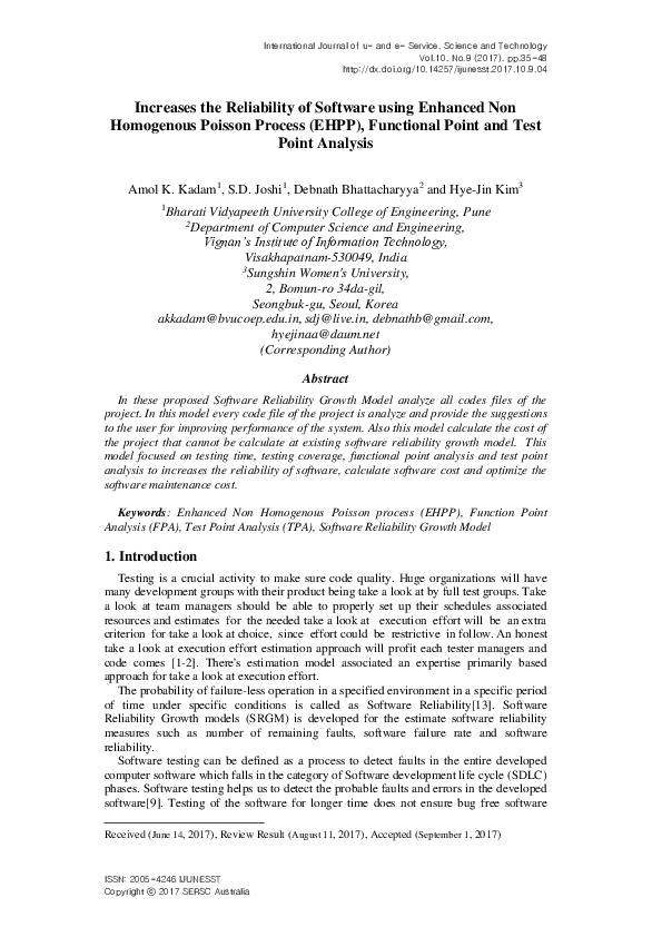 Pdf Increases The Reliability Of Software Using Enhanced Non Homogenous Poisson Process Ehpp