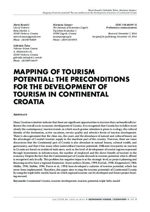 (PDF) Mapping of Tourism Potential: The Preconditions for the ...