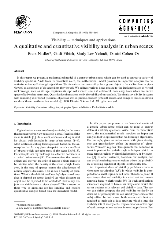 (PDF) A qualitative and quantitative visibility analysis in urban scenes