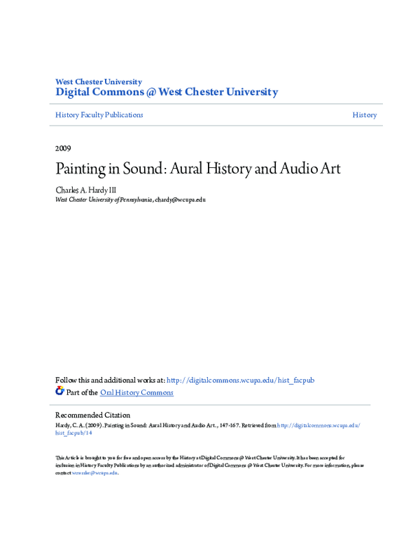 (PDF) Painting in sound: Aural history and audio art